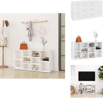 vidaXL Vidaxl - Banc à chaussures Blanc 103x30x54,5 cm Bois dingénierie - Meuble Rangement Chaussures - Banc Chaussure Blanc - Rangements Intérieur