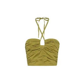Forte_Forte Drapiertes Baumwoll-Bustier-Top - - Tops - Damen - Gr&uuml;n - XS