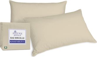 Pizuna Luxuri&ouml;s Kissenbezug 40x80 cm 2er Set Baumwolle Einfach Taupe, 1000 Fadenzahl aus 100% langstapeliger Baumwolle in Satinbindung Nur Kissenbezug (Hotel