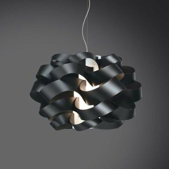 Linea Zero Linea Zero - Lampe &agrave; suspension une lumi&egrave;re cloud Noir diam&egrave;tre 28x h18 cm