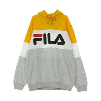 Fila Blockierter Hoodie Hellgrau Melange - - Sweatshirts & Hoodies - Herren - Mehrfarbig - M