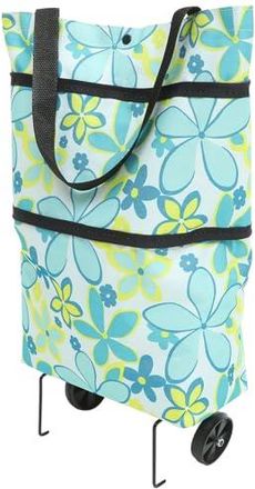 Cabilock Sac de Courses Trolley Pliable Capacité Importante avec Roulettes Résistantes Réutilisable pour Supermarché et Transport Facile