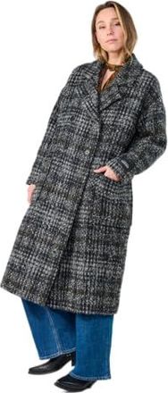 Le Temps Des Cerises Manteau long Aklys &agrave; motif carreaux