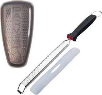 Fackelmann Fackelmann Fm Professional 9927950 Duo Reibe f&uuml;r Parmesank&auml;se, mit Aufbewahrungsbox, Edelstahl, grau