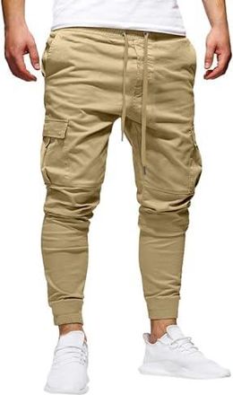 Generic MJGkhiy Pantalon cargo pour homme Slim Fit &eacute;l&eacute;gant pantalon de surv&ecirc;tement lat&eacute;ral poches militaires de sport jogging randonn&eacute;e pantalon de travail &eacute;l