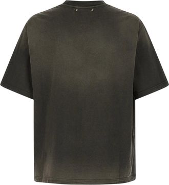 Golden Goose Logo-Print Sunfaded Cotton T-shirt - Charcoal