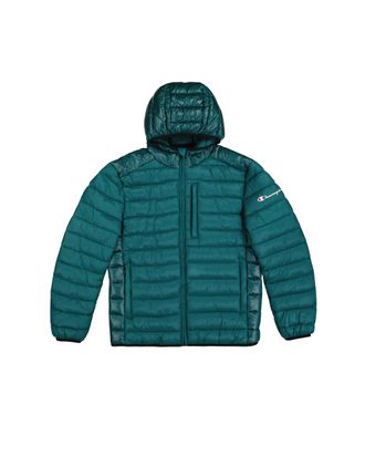 Champion Legacy Outdoor (220340) - WR Light Nylon Cirè 35g Small Script Logo Hooded Jacke, Flaschengrün (HLG/NBK), XXL Herren FW24, Grüne Flasche (HLG/NBK), XX