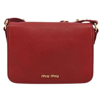 Miu Miu Sac bandouli&egrave;re en cuir Pre-owned - Femme - Pre-owned - Rouge - Taille: ONE Size