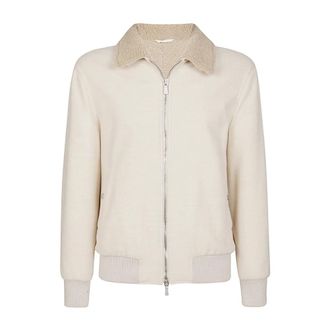 Eleventy Blouson Bomber de Luxe en Laine 14 Microns - Homme - Vestes - Blanc - Taille: XL