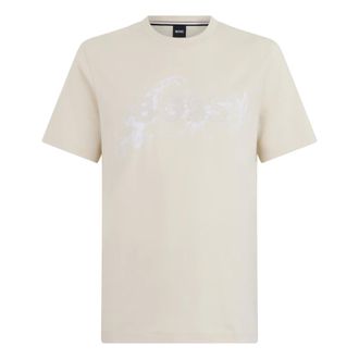 HUGO BOSS Homme, Tops, Beige, Taille: L T-shirt en coton &agrave; manches courtes