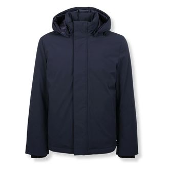 Woolrich Homme, Vestes, Bleu, Taille: M Veste Rembourr&eacute;e &agrave; Capuche Amovible