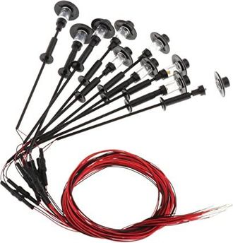 Hellery 10 Pi&egrave;ces Lampadaires Mod&eacute;lisme Ferroviaire LED &Eacute;clairage Paysage Lampadaire 12V Chaude Lampes Ho TT N &Eacute;chelle 1:100 &agrave;