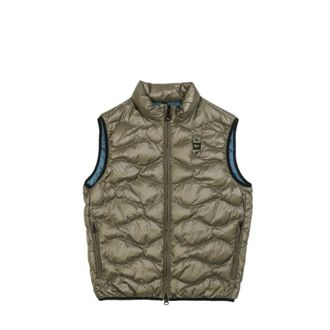 Blauer Gr&uuml;ne &auml;rmellose karierte Jacke - - Jackets - Herren - Gr&uuml;n - S