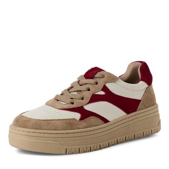 Tamaris Damen Schnürer Leder beige 42