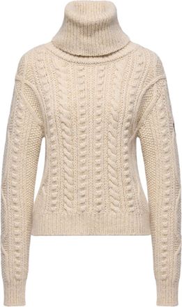 Moncler Moncler Pull &Agrave; Col Roul&eacute; En Laine Et Mohair, Femme, Blanc, Taille: Xs