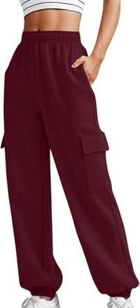 Generic Pantalon Cargo pour Femme Pantalons de Jogging Pantalon Large Taille Haute Automne Hiver Vêtements de Sport pour Yoga Running Fitness Pantalon Sport P