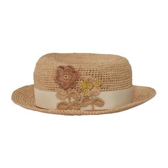 BONPOINT Lyse Hand-Braided Boater Hat - - Accessories - Damen - Beige - 3XL