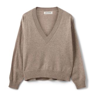 Sofie Schnoor Brauner Melange Pullover mit V-Ausschnitt - - Knitwear - Damen - Braun - XS