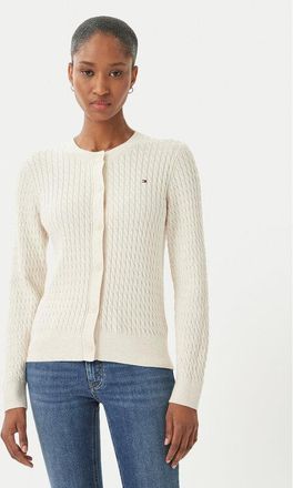 Tommy Hilfiger Strickjacke WW0WW43329 &Eacute;cru Regular Fit