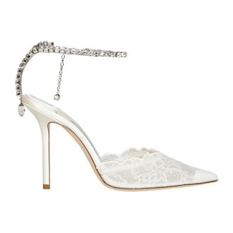 Jimmy Choo London Femme, Chaussures, Blanc, Taille: 39 1/2 EU Saeda 100 Pump