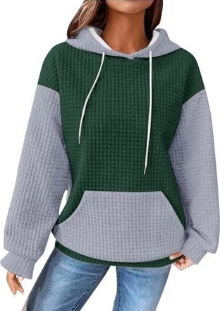 Generic Sweat-shirt surdimensionn&eacute; pour femme - Pull d&eacute;contract&eacute; &agrave; manches longues - Automne - Hiver - Sweat &agrave; capuche avec poche - Manteau long - Veste dauto