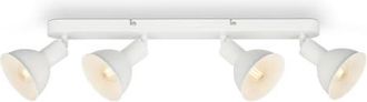 Briloner Leuchten - Retro Deckenlampe, 4-flammige Retro Deckenleuchte, Deckenspot E14, Verstellbar, Wei&szlig;, 550 x 140 x 60 mm, 2674-046