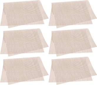 Lurrose 6 St&uuml;ck Teiliges PVC Tischset Rechteckig Hitzebest&auml;ndig rutschfest Abwaschbar Platzsparend f&uuml;r Esstisch K&uuml;che Restaurant Haushalt in Beige