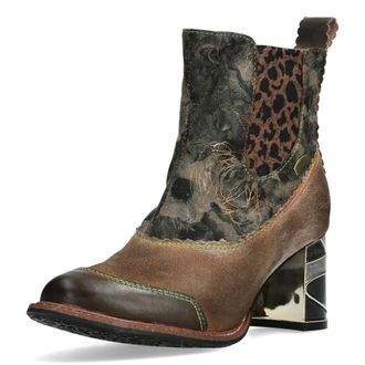 Laura Vita Damen Stiefelette Chelsea Boot mit Leopardenmuster Marbreo 09, Gr&ouml;&szlig;e:38 EU, Farbe:Braun