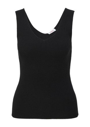 s.Oliver Muscleshirt Strickpullunder Geripptes Stricktop aus Viskosemix im Slim Fit