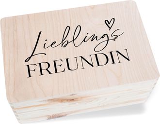 Shirtracer Holzkiste Erinnerungsbox - Lieblingsfreundin | Geburtstagsgeschenk für Beste Freundin Box | Geschenk Box für Freundin | Beste Freundin Geschenke Box W