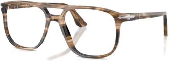 Persol striped geometric frame glasses - Braun