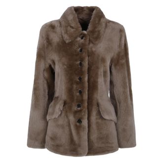 By Malene Birger Adeline Shearling Jacke - - Jackets - Damen - Braun - XS