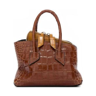 The Attico Femme, Sacs, Brun, Taille: ONE Size La Passeggiata Mini Sac en Cuir fa&ccedil;on Croco
