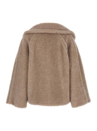 Max Mara Womens Double-Breasted Jacket Cambusa Beige Alpaca Coat