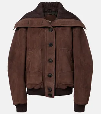 The Attico Veste bomber oversize en daim