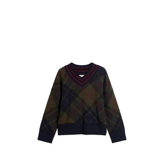 Barbour Pull col V en laine m&eacute;lang&eacute;e