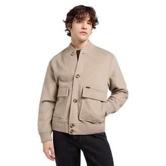 Lee Herren Wool Bomber Jacket, Warm Gray Heather, M EU