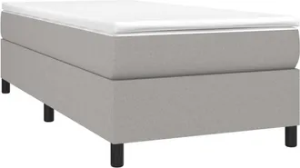 vidaXL Sommier &agrave; ressorts de lit Gris clair 100x200 cm Tissu