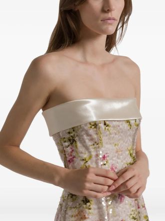 Alberta Ferretti Printed Sequins Mini Dress