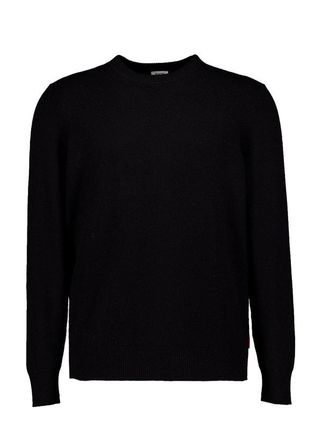 Joop Herren Pullover schwarz Wolle unifarben