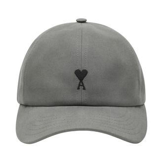Ami Homme, Accessoires, Gris, Taille: ONE Size Casquette Broderie De Coeur
