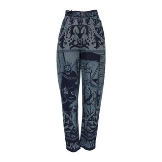 Dolce & Gabbana Grafikdruck High Waist Denim Jeans - - Jeans - Damen - Blau - 2XS