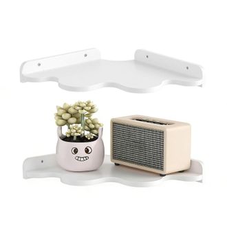 Generic Schwebendes Eckregal | 2-Teiliges Schwebendes Cloud Aufbewahrungsregal - Ausstellungsregal F&uuml;r Die Wandmontage | F&uuml;r Schlafzimmer, Wohnzimmer, K&uuml;che, 