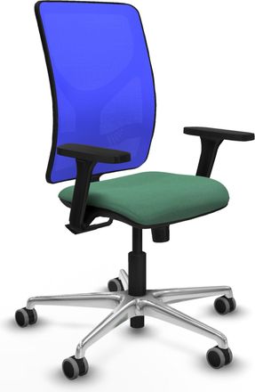 Piqueras y Crespo B&uuml;rostuhl, R&uuml;ckenlehne aus Netzstoff, mit 3D-Armlehnen, h&ouml;henverstellbare Lendenwirbelst&uuml;tze, ausgestattet mit 3 Positionen und Schneideschaum, Blau/S