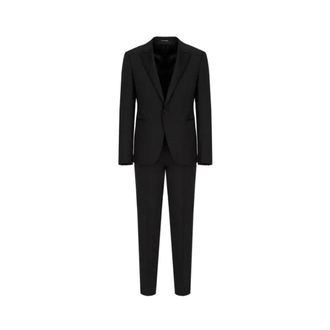 Emporio Armani Einreihiger Wollanzug - - Suits - Herren - Schwarzk - XL