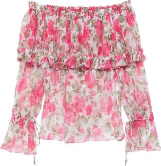 Chlo&eacute; Floral-print Ruffled Blouse