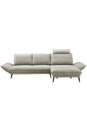 Novel Ecksofa, Beige, Metall, Textil, 3-Sitzer, L-Form, 325x170 cm, Relaxfunktion, seitenverkehrt erhältlich, Wohnzimmer, Sofas & Couches
