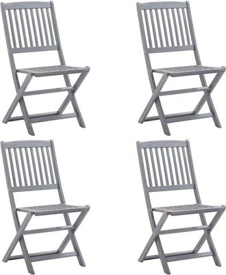 vidaXL Vidaxl - Chaises pliables dext&eacute;rieur lot de 4 Bois dacacia solide