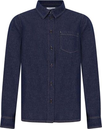 Maison Kitsun&eacute; Femme, Blouses et Chemises, Bleu, Taille: 34 FR Indigo Light Japanese Denim Shirt