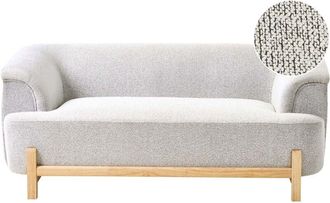 Beliani Sofa 2-Sitzer ALNOR Stoff Hellgrau